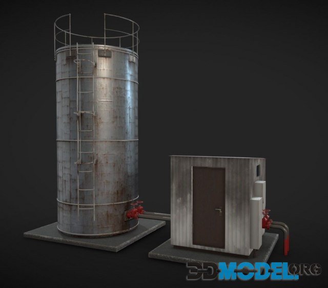 3D Model – Modular Water Tower (PBR)