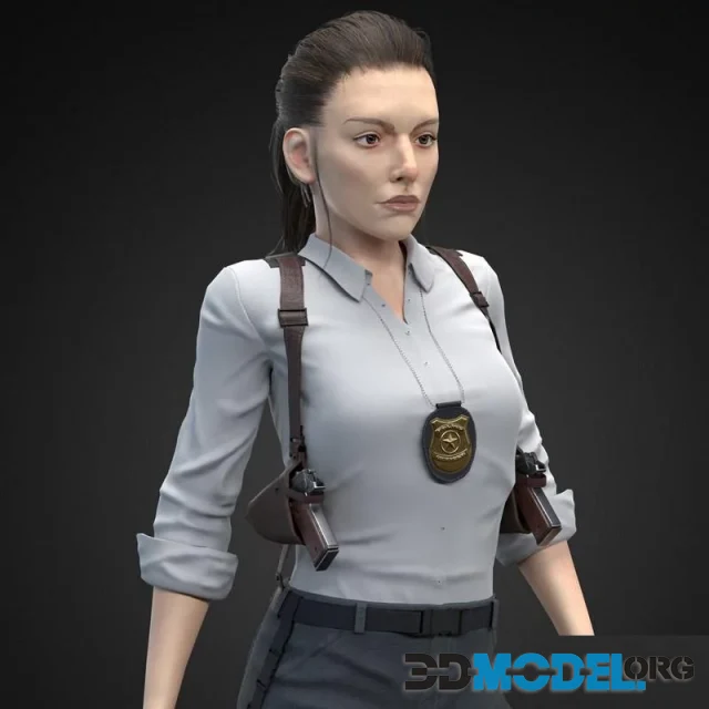 3D Model – Woman Detective PBR