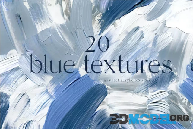 2D Graphics – Blue white abstract acrylic textures bright