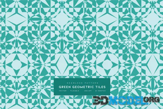 2D Graphics – Green Geometric Tiles