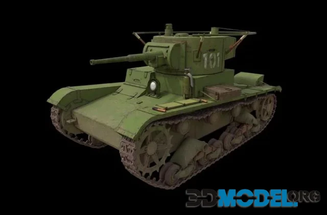 3D Model – T-26 Tank (PBR)