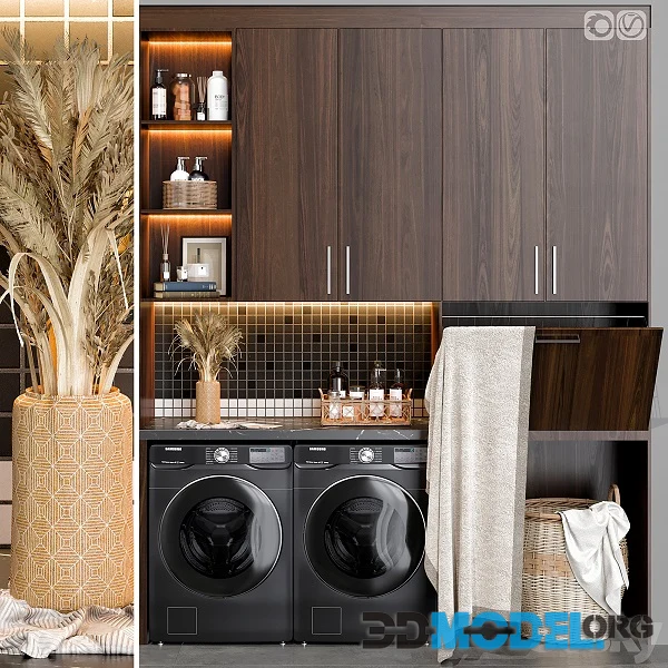 3D Model – Laundry Set 002 Hi-Poly