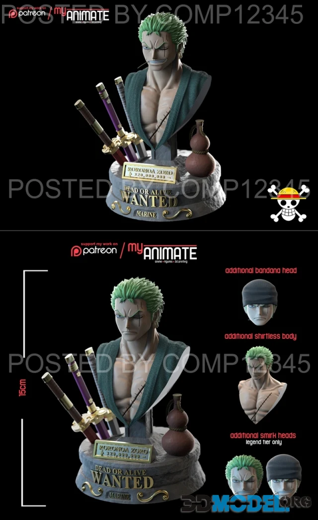 3D Model – Zoro Bust – Printable