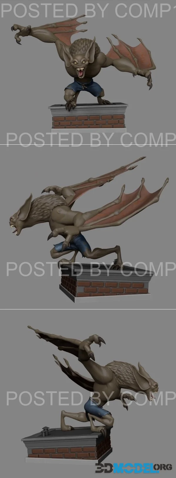3D Model – Man Bat – Printable