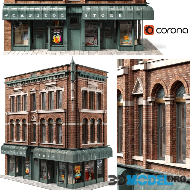 3D Model – Brick building