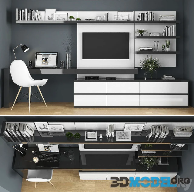 3D Model – TV stand set 01