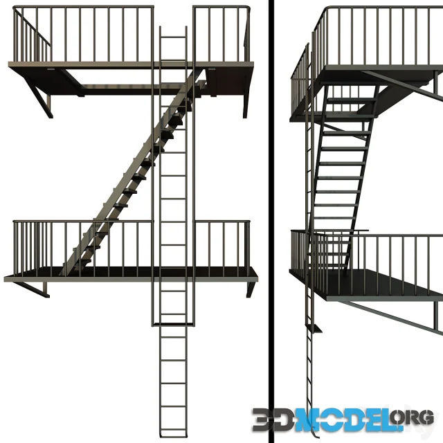 3D Model – Fire escape