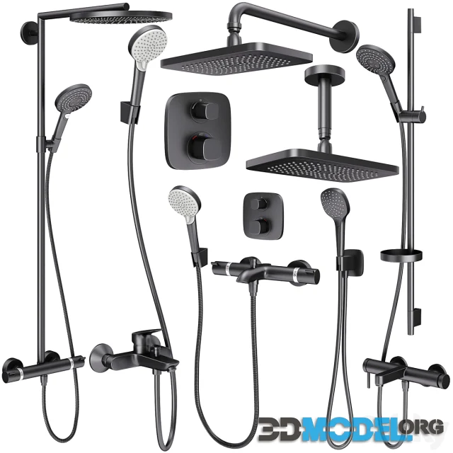 3D Model – Faucets and shower systems Hansgrohe black set 168