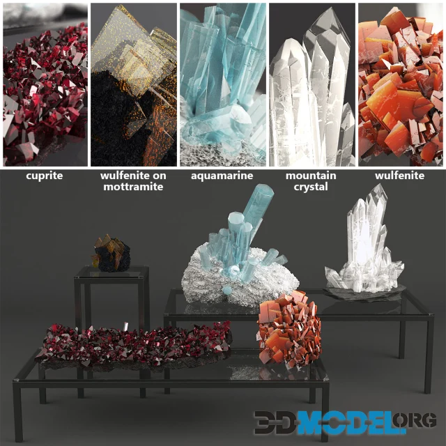 3D Model – Set of Crystals