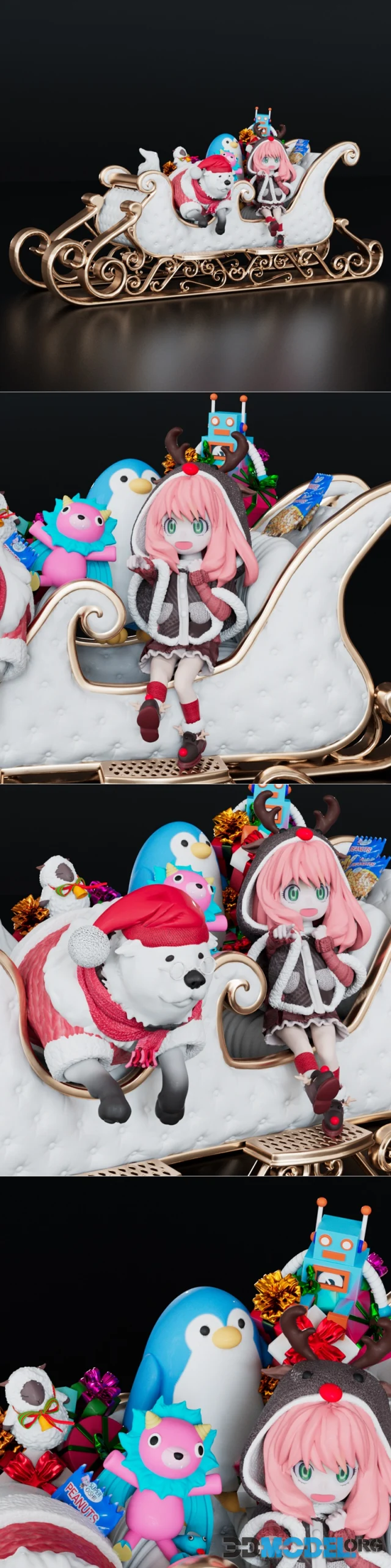 3D Model – Anya Christmas v2 – Printable