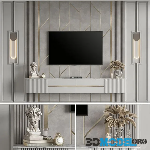 3D Model – TV Wall 32 (grey)