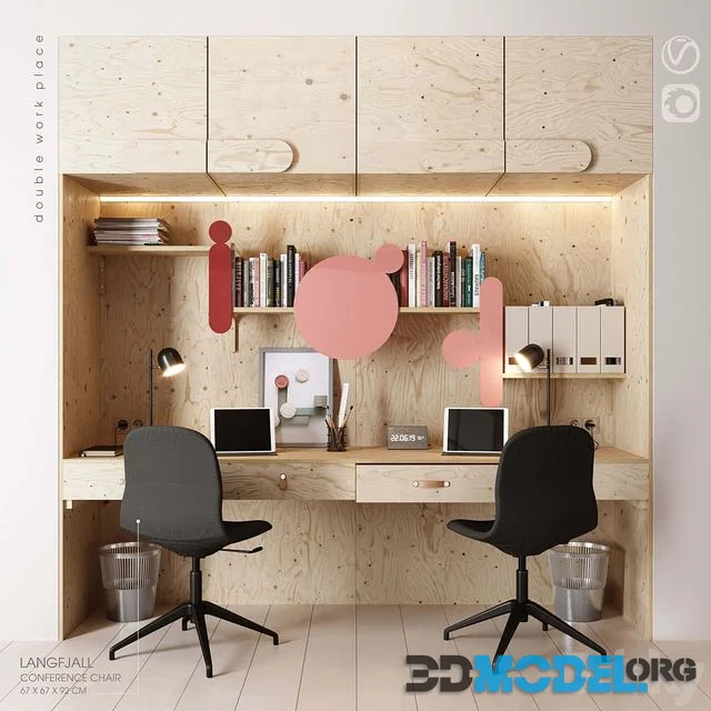 3D Model – Double_WORK_PLACE