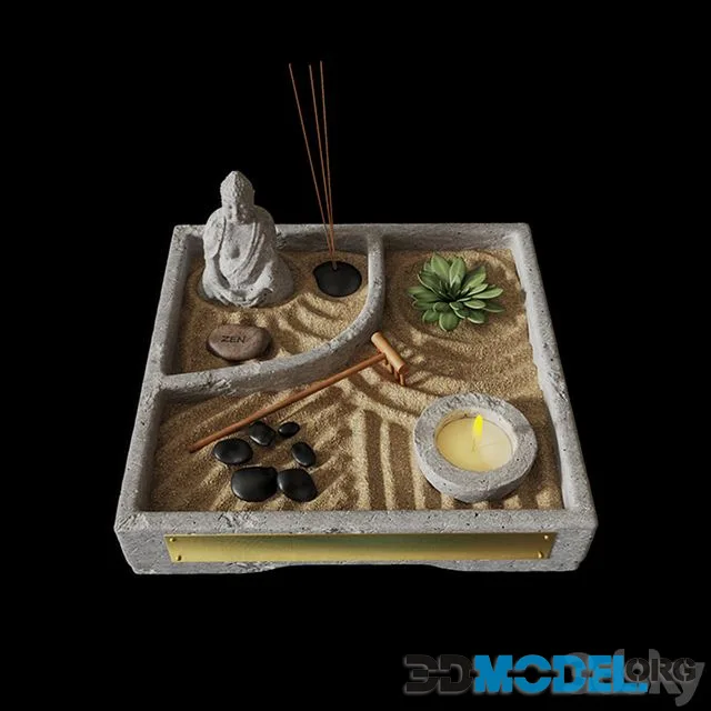 3D Model – Mini Zen Garden