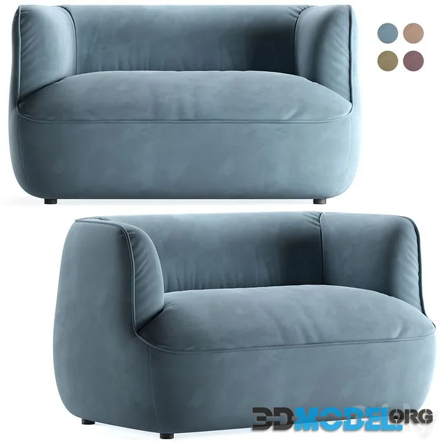 3D Model – Spin sofa by SK Design in four colours