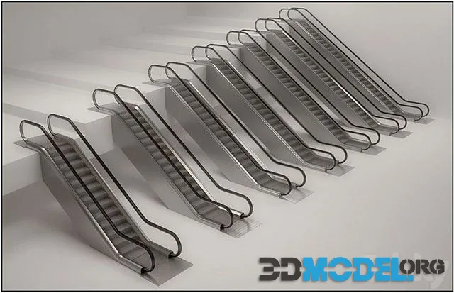 3D Model – Escalator set