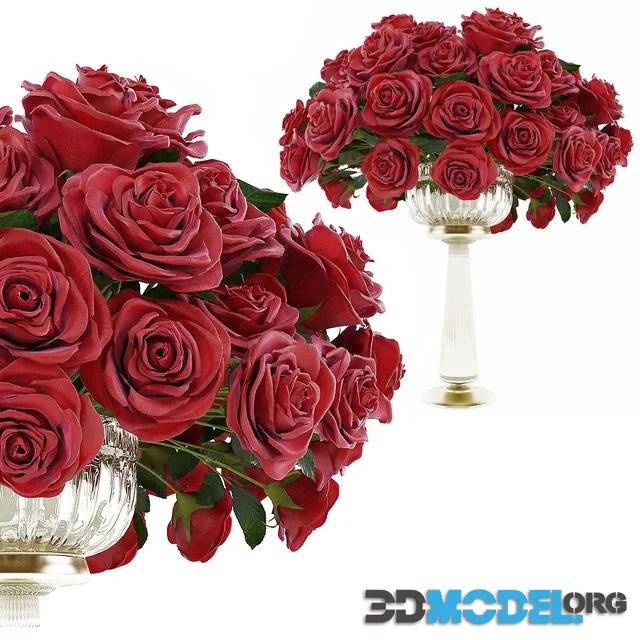 3D Model – Roses in a vase