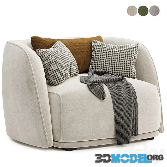 3D Model – troy arm chair