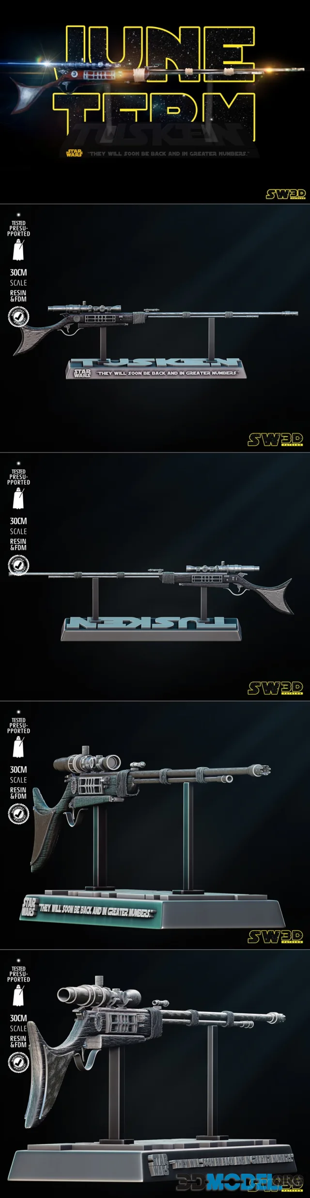 3D Model – SW3D - Tusken Cycler Rifle – Printable