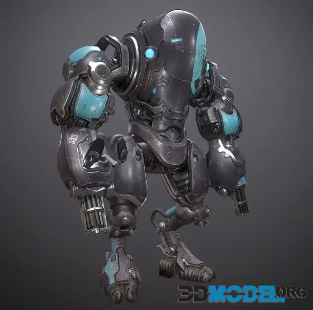 3D Model – Black Mech (PBR)