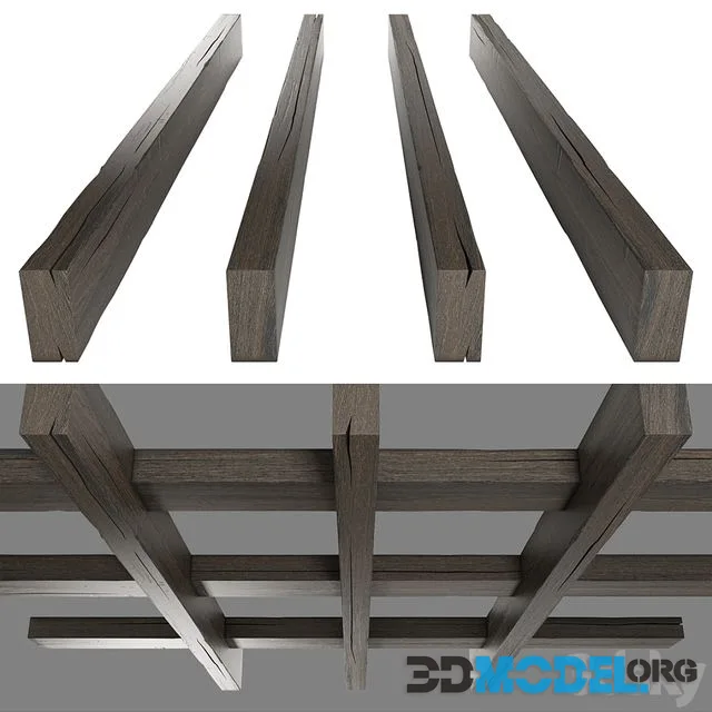 3D Model – Wooden beams 4