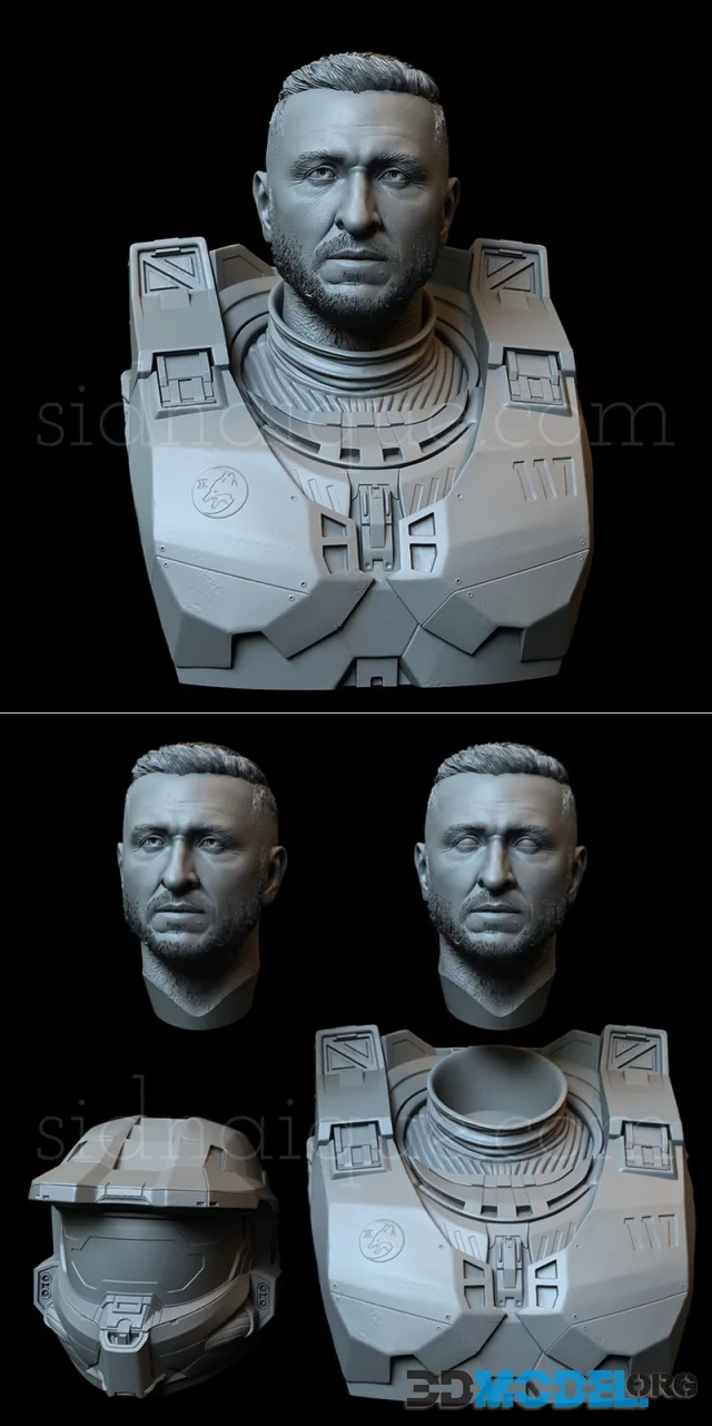 3D Model – Master Chief Bust 03 – Printable