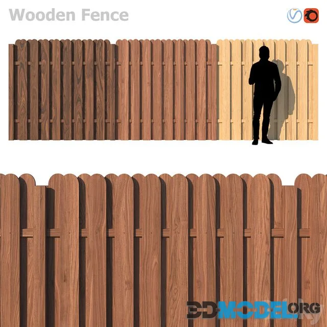 3D Model – Wooden Fence IV