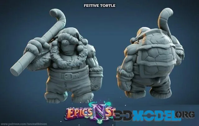 3D Model – Festive Tortle