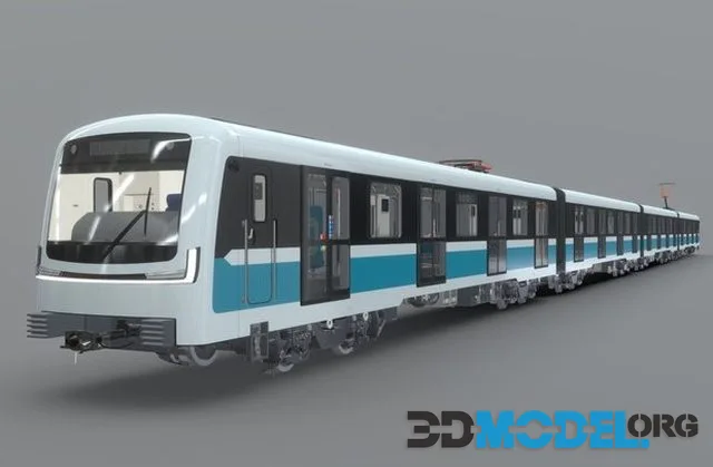 3D Model – Metro Train (With A Pantograph) [Full Interior] (PBR)