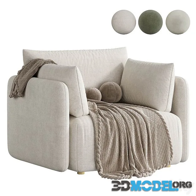 3D Model – Offset Armchair