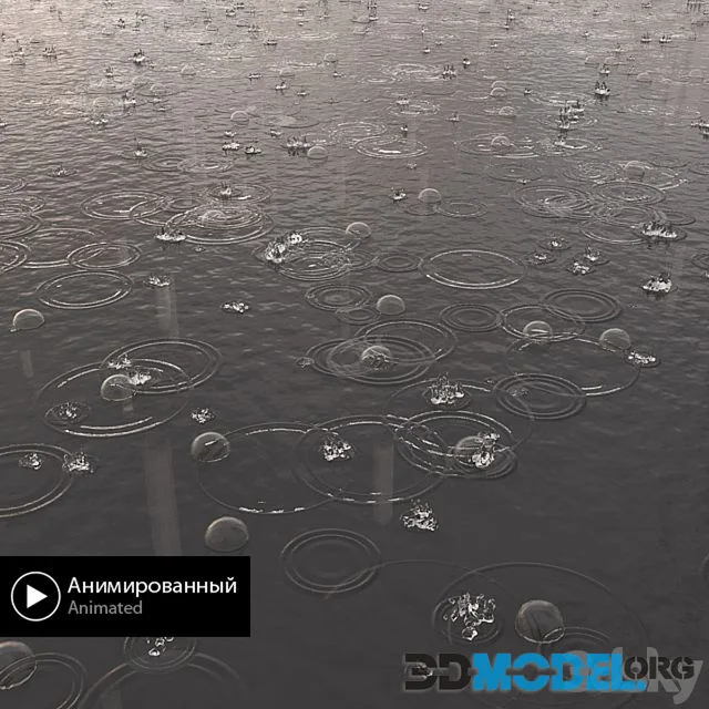 3D Model – Animated rain