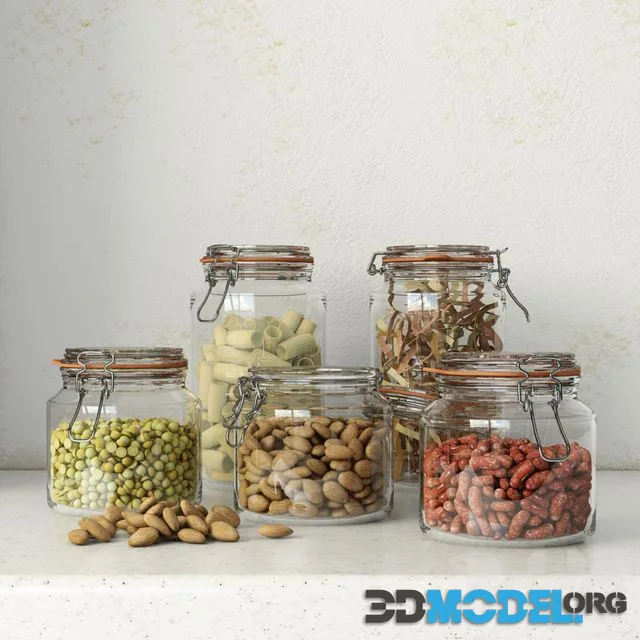 3D Model – Jars of food