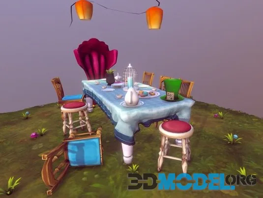 3D Model – Tea Party (PBR)