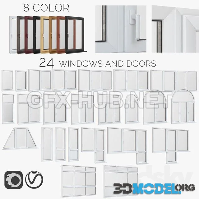 3D Model – Windows PVC doors