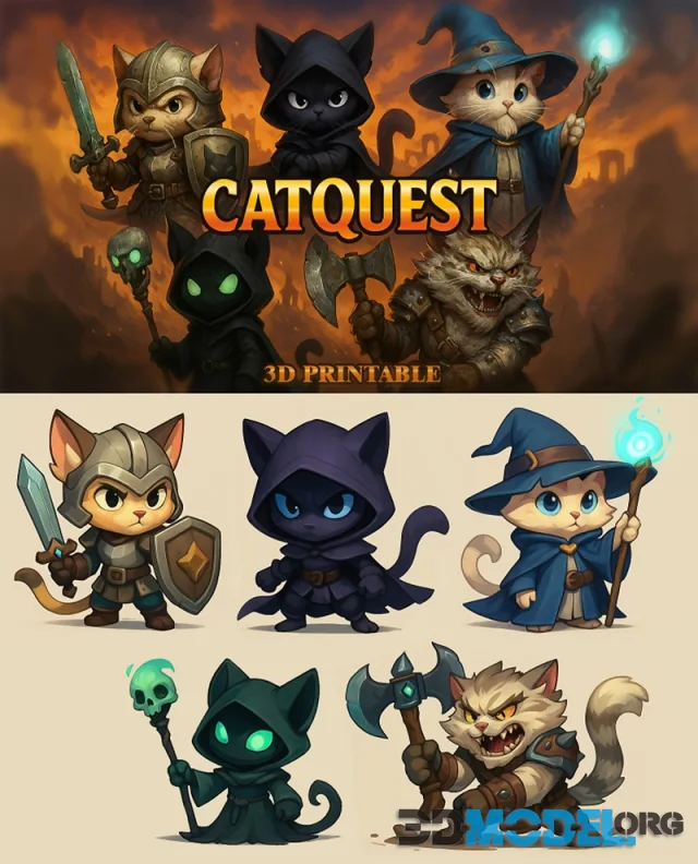 3D Model – CatQuest – Printable