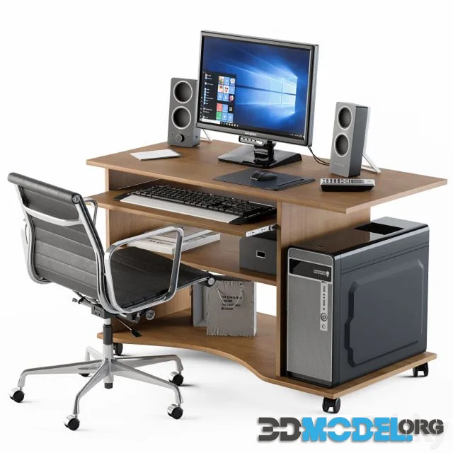 3D Model – Computer Desk Set