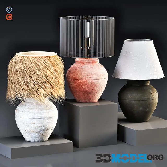 3D Model – Table lamp-set 01