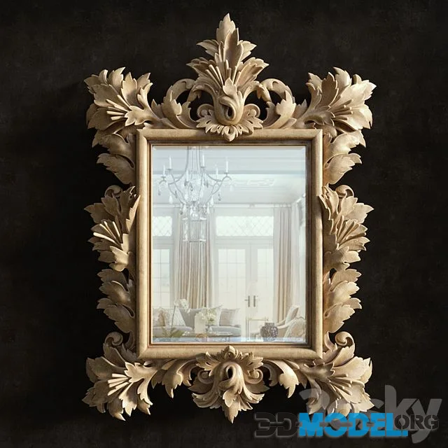 3D Model – Carved mirror
