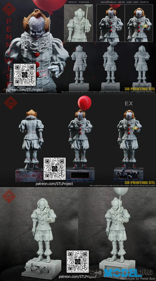 3D Model – STL Project - Pennywise – Printable