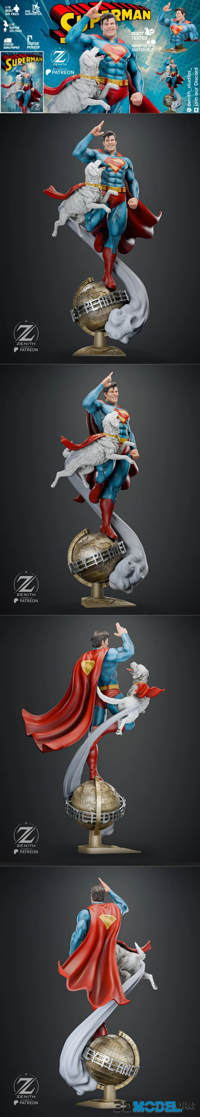 3D Model – Zenith Studios - Superman and Krypto – Printable