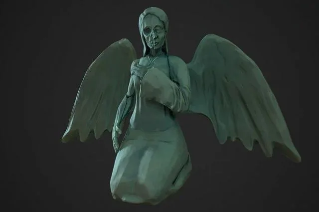 3D Model – Angel Statue Low-poly (PBR)