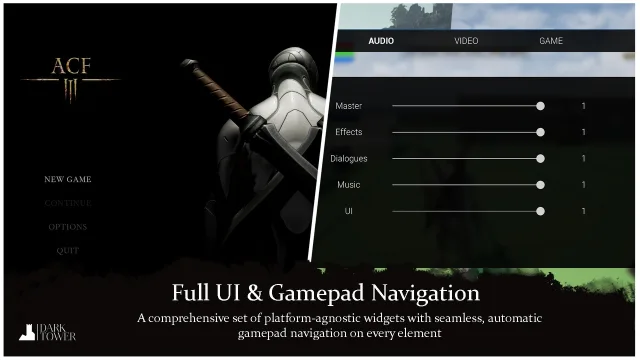 Unreal Engine asset – Ascent UI Tools - Gamepad Navigation & UI Framework