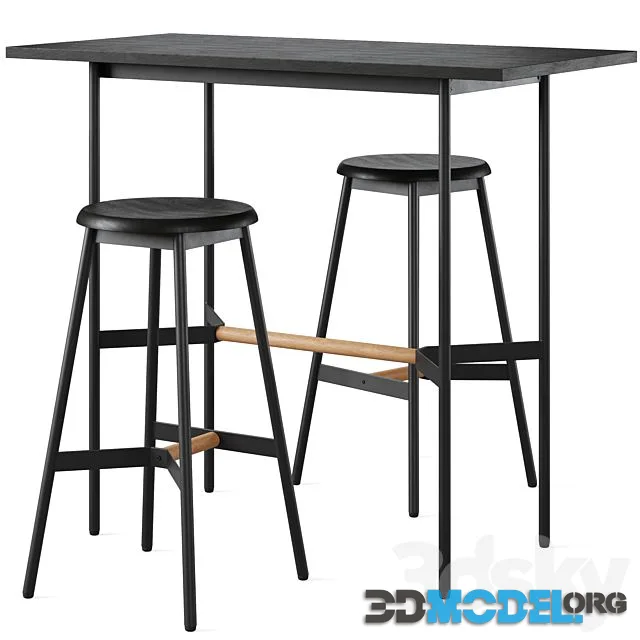 3D Model – Bar Table and Chair Brent