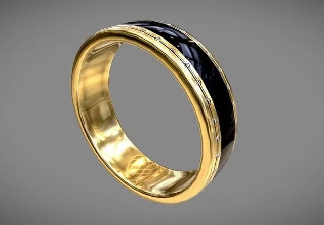 3D Model – Blackstripe Ring Low-poly (PBR)