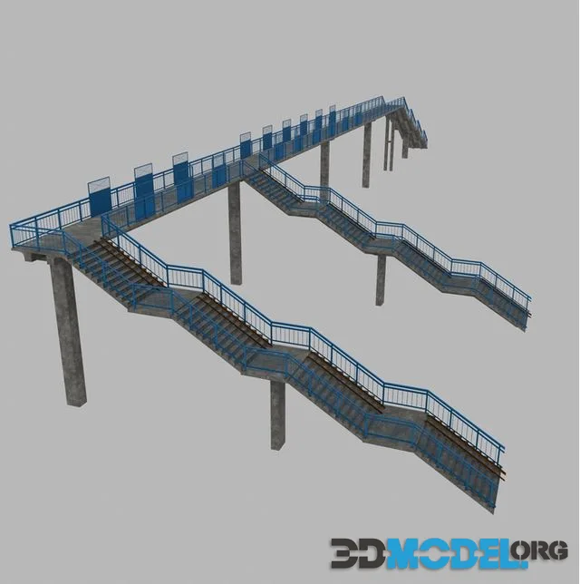 3D Model – Bridge viaduct Low-poly (PBR)