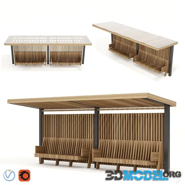 3D Model – Canopy with benches