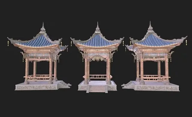 3D Model – Chinese style pavilion Low-poly (PBR)