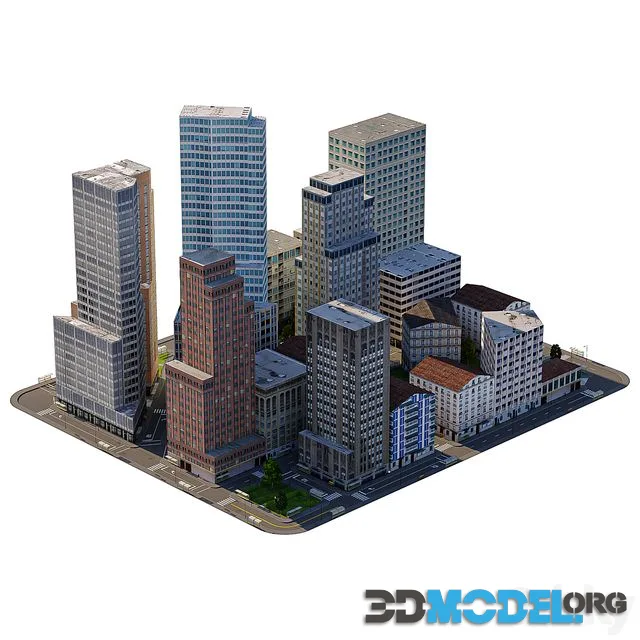 3D Model – City block Low poly