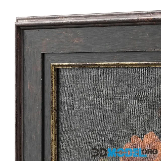 3D Model – Classic frame with flowers