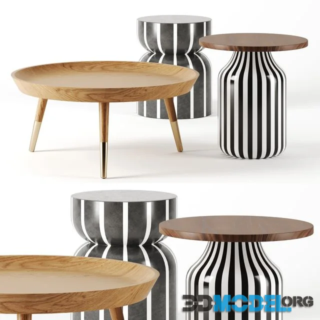 3D Model – Coffee tables set by urban outfitters