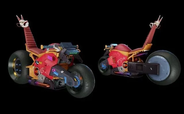 3D Model – Cyberpunk Motorcycle – Nightcrawler Low-poly (PBR)